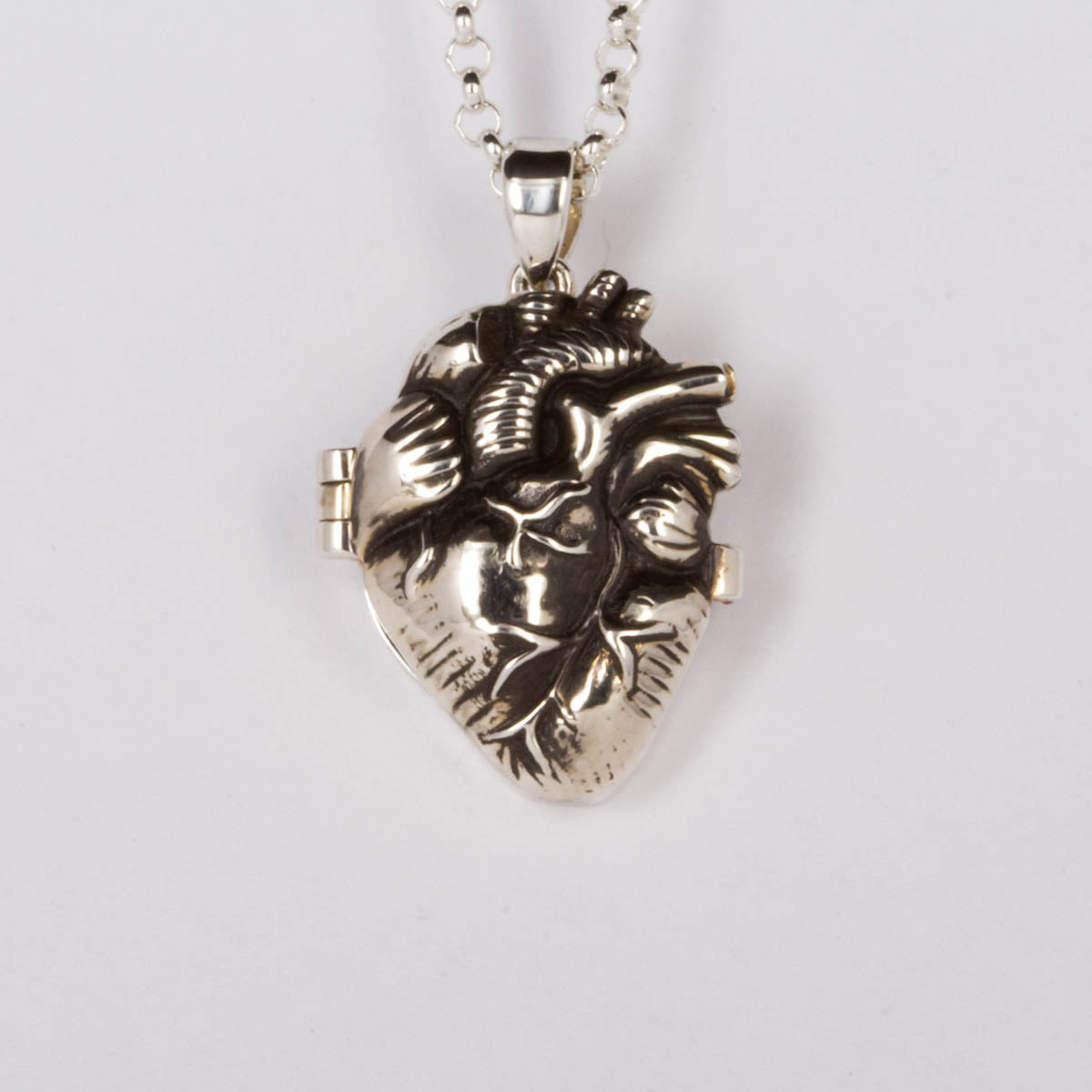 "Open your Heart" 30mm Anatomical Heart Locket with Red Enamel Interio ...